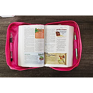 Adventure Bible Cover for Girls, Zippered, with Handle, Nylon, Pink, Medium