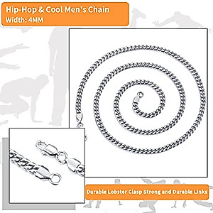 Momlovu Silver Chain for Men and Women Boys, 18K Gold Plated Men and Women's Necklaces Chain Cuban Link Chain for Men and Women 4mm/6mm 18/20/22/24/26inch