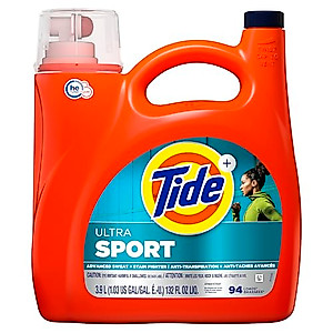 Tide Plus Febreze Sport Odor Defense Liquid Laundry Detergent Soap, HE Compatible, 94 Loads, 132 fl oz
