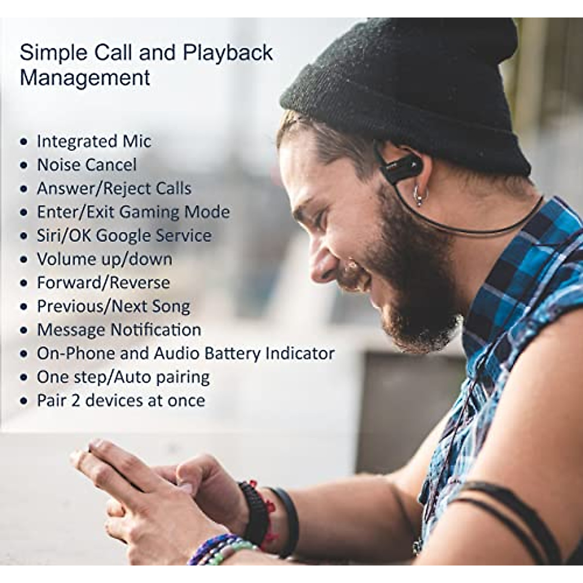 AVAZI Bluetooth 5.1 Wireless Earbuds, Sport IPX7 Waterproof Earphones, Richer Bass HiFi Stereo in-Ear Earphones, Gaming Mode, 12 hrs, Running Bluetooth Headphones W/CVC6.0 Noise Cancelling Mic