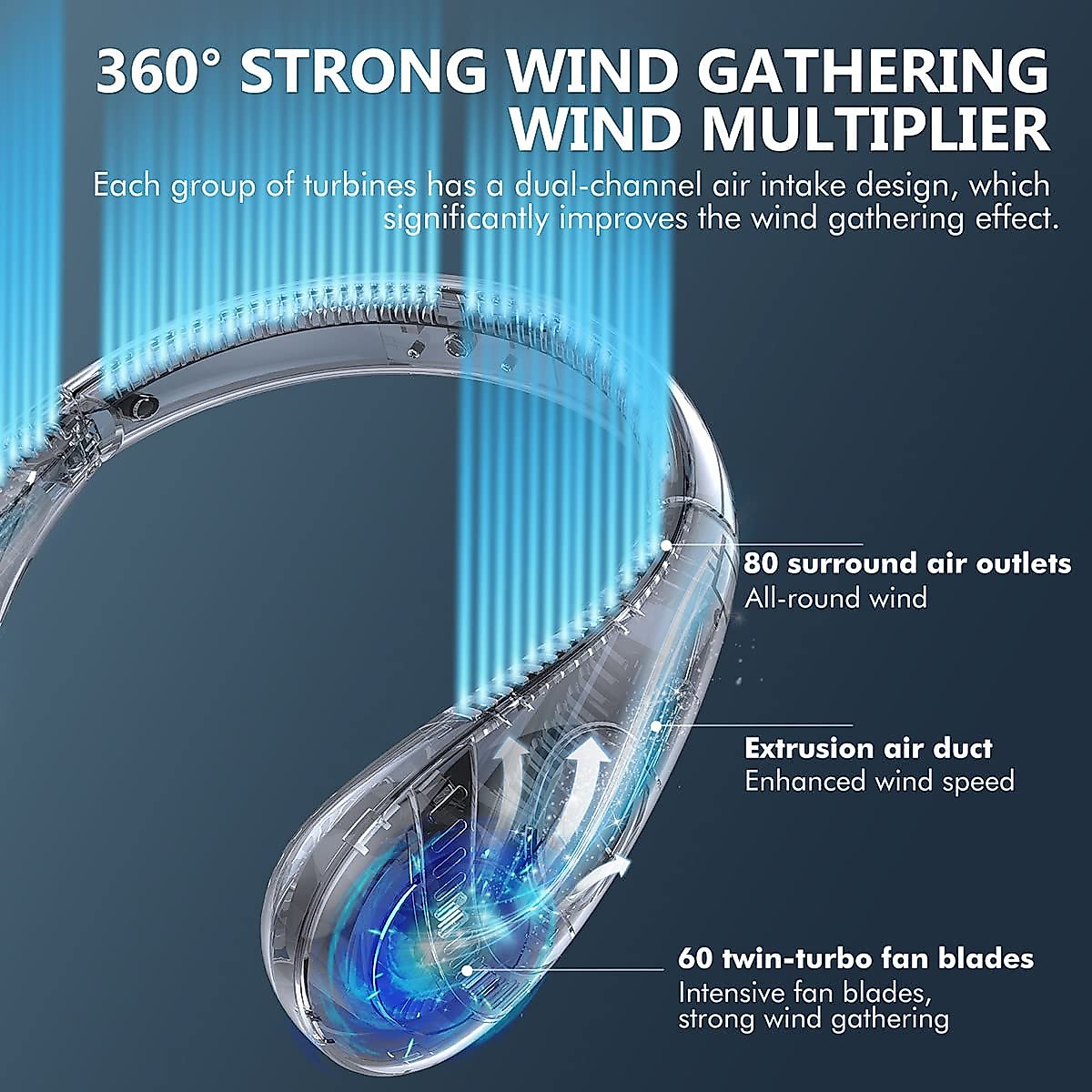 Neck Fan, Portable Foldable Bladeless Neck Fan, 4000 mAh Rechargeable Battery, Intelligent Digital Display, 3 Speeds Adjustable Folding Neck Fan USB Powered Hands Free Fan (Black) (Pink)