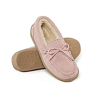MySlipper Women's Size 7 Blush Moccasin Slippers By:MyPillow