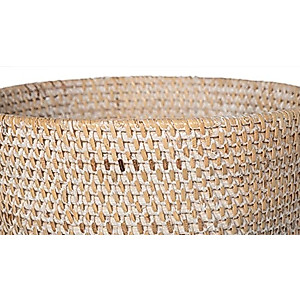 Kouboo Loma Round Rattan Paper Waste Basket (Latte)
