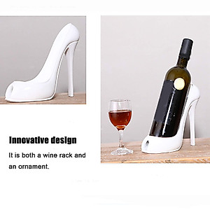 TOPINCN Wine Rack Synthetic Wine Bottle Display Holder Innovative Highheeled Shoe Shape Home Decoration Accessories(White)