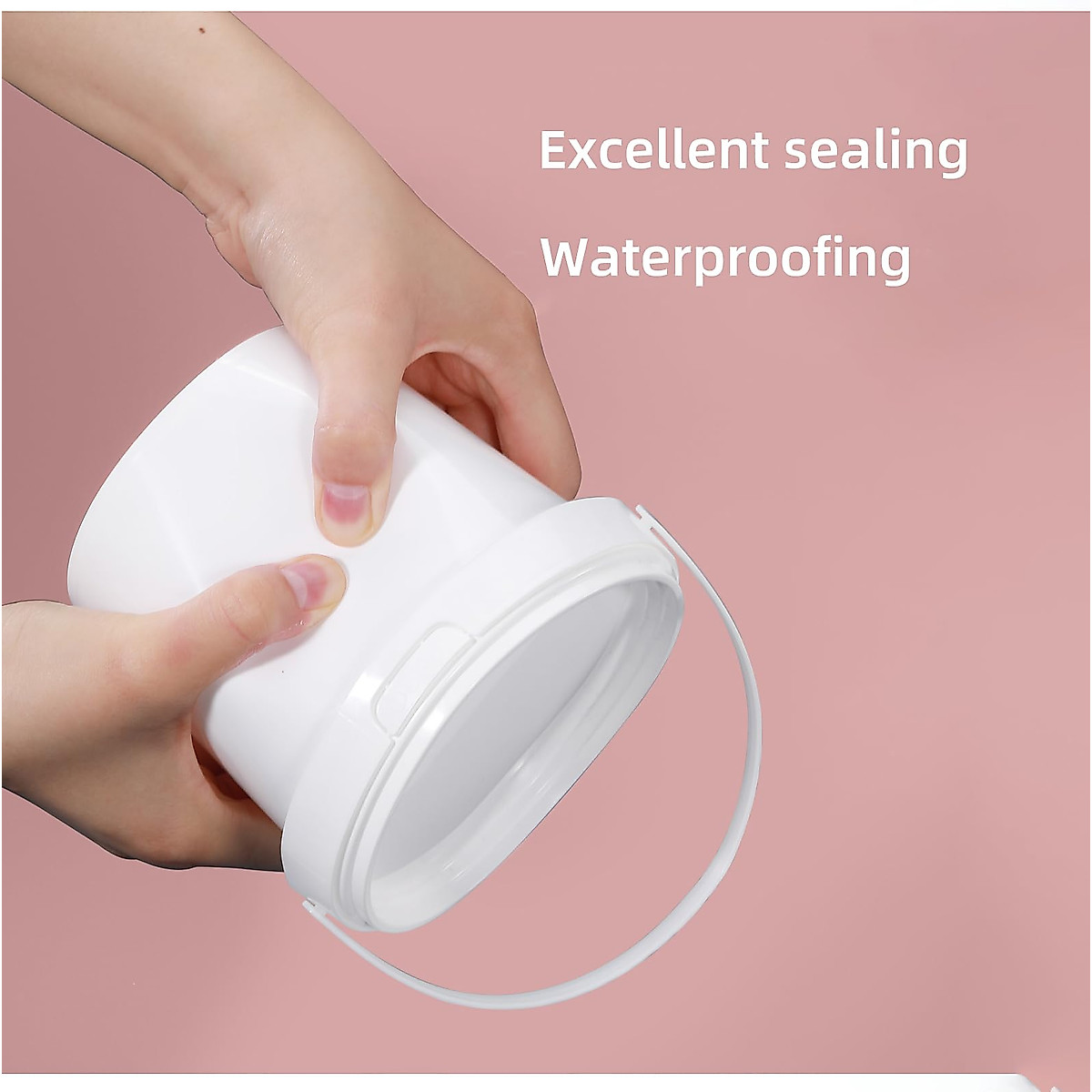 ASEVAT Clear Plastic Bucket with Lids and Handles, Reusable Food Storage Containers, Rum Buckets for Drinks for Snacks Deli Food Fruit, Cocktail, Leak Proof Bucket (White, 1 Quart)