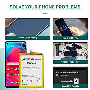 DDONG for Moto G Stylus 5G 2021 XT2131 Battery Upgraded High Capacity 5600mAh Li-Polymer Replacement Battery MD50 with Repair Tools