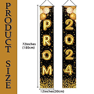 FARMNALL Prom 2023 Porch Banner Graduation Prom Party Front Door Sign Wall Hanging Graduates High School College Decorations and Supplies for Home Office