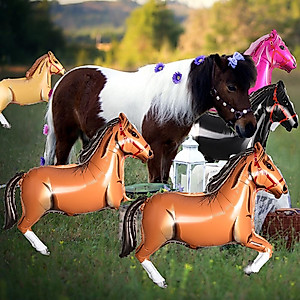 10PCS 30 Inches Horse Shaped Foil Balloons for Western Cowboy Derby Day Festival Country Farm My First Redeo Birthday Party Baby Shower Decoration Supplies
