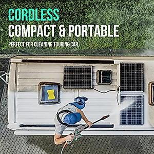 Litheli Cordless Pressure Washer 20V, Portable Power Wahsers with 320 PSI 3.2 Lbs Lightweigh for Car Boat Wash, 4.0 Ah Battery & Charger Included