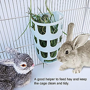 Hamiledyi Rabbit Hay Feeder，2Pcs Bunny Hanging Cage Manger Hay Holder Rack for Small Animal Chinchilla Guinea Pig Rat-（Random Color）