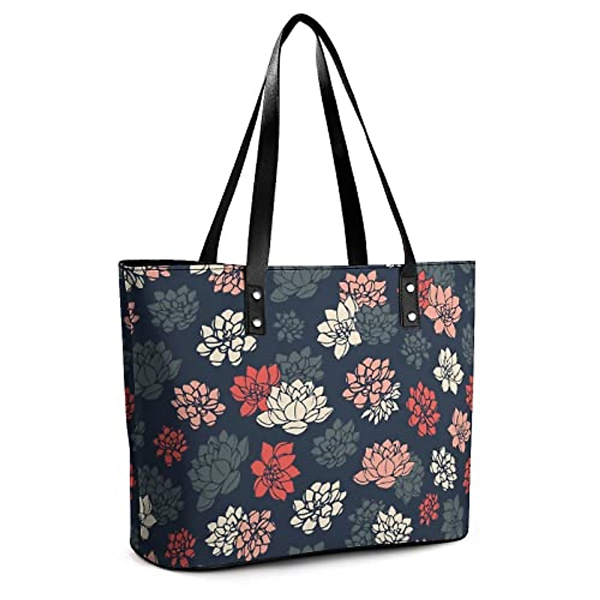 Womens Handbag Flowers Leather Tote Bag Top Handle Satchel Bags For Lady