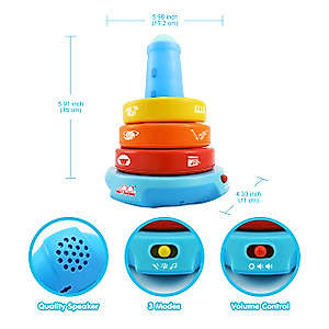 BEST LEARNING Stack & Learn - Developmental Educational Activity Stacking Toy for Infants Babies Toddlers for 6 or 9 Month Old Baby Toys and Up | First 1 Year Boy Girl Gifts for Birthday