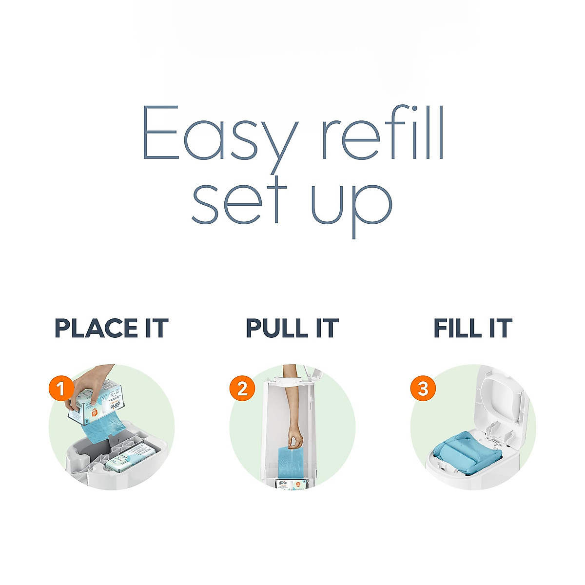 Diaper Genie Easy Roll Refill with 18 Bags | Lasts Up to 5 Months or Holds Up to 846 Newborn Diapers Per Refill