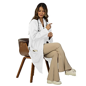 HEEDFIT Premium Quality Unisex Lab Coat, Comfortable Poly-Cotton Professional Lab Coats for Doctors WHITE S