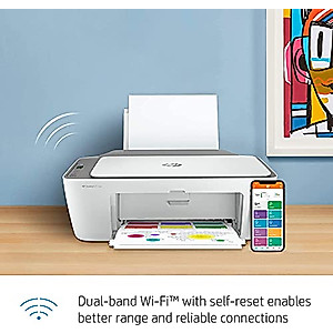HP DeskJet 27 55e Inkjet All-in-One Color Printer I Print Copy Scan I Wireless & Mobile Printing I USB Connectivity I Up to 5.5 ppm I Up to 4800 x 1200 dpi + Printer Cable