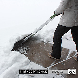 Easy Doze-It 36" SnoBlade with Snow-Slinger Grip | Snow Pusher for Snow Removal | Heavy Duty Snow Plow Shovel with Lift Grip | Snow Shovel for Walk Driveway | Made in USA by Vertex | Model EX973.36