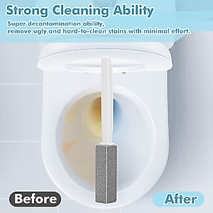 2 Pack Pumice Stone for Toilet Cleaning with Extra Long Handle, Premium Pumice Stone Toilet Brush, Hard Water Stain Remover Effectively Removes Stubborn Limescale.