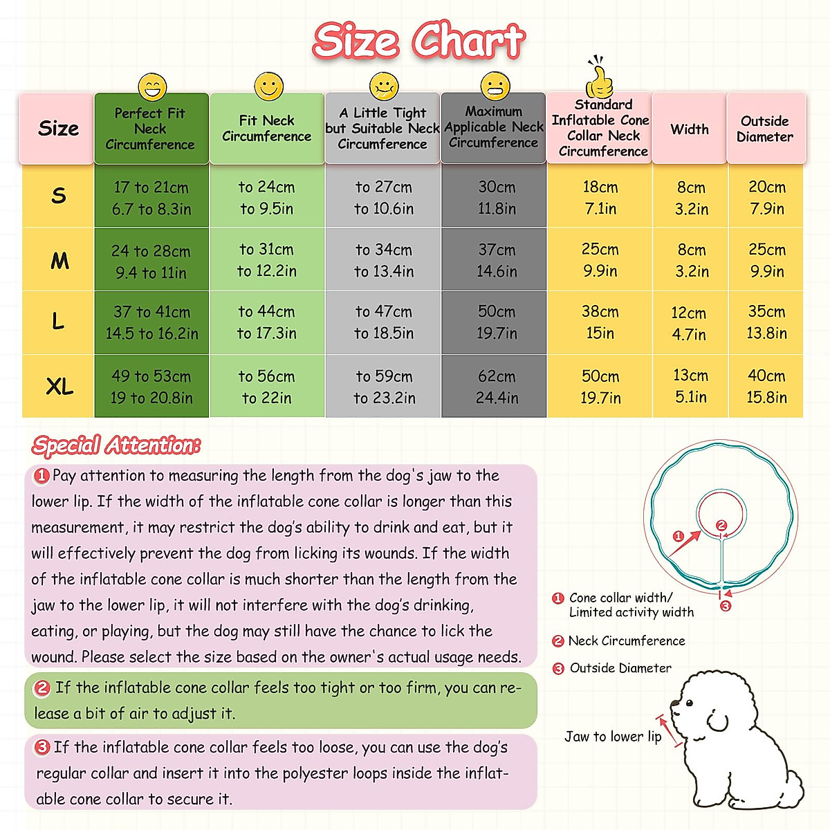 ipetstation Dog Cone Collar After Surgery,Waterproof Fabric Comfy Pillow,Dog Cone Alternative,Inflatable Dog Collars E Collar Elizabethan Collar for Dogs (Red-Green, M(Neck:9.84”-14.17”))