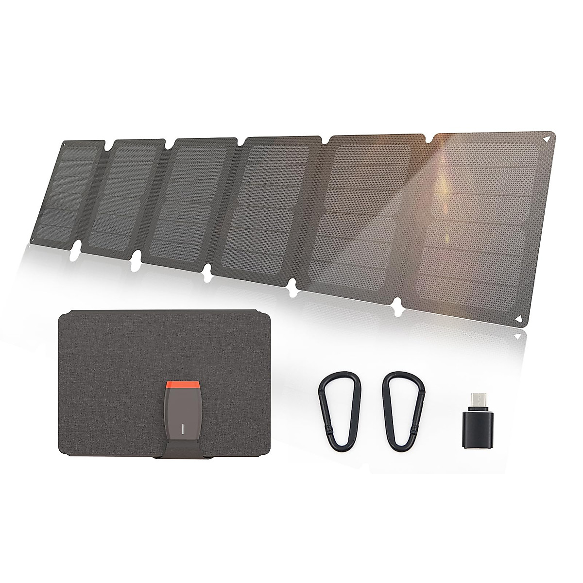 56W Portable Solar Panel with Type-C PD 3.0/QC 3.0 Fast Charging, IP67 Waterproof SunPower Folding Solar Panel for Camping Hiking Backpacking Fishing