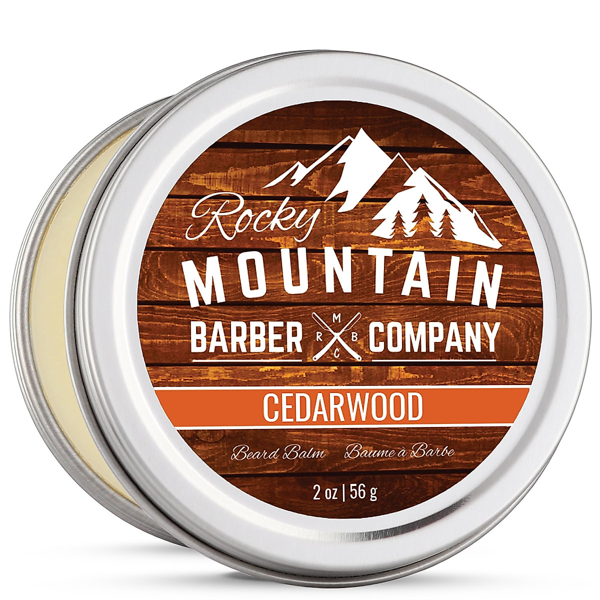 Beard Balm - Rocky Mountain Barber - 100% Natural - Premium Wax Blend with Cedarwood Scent, Nutrient Rich Bees Wax, Jojoba, Tea Tree, Coconut Oil
