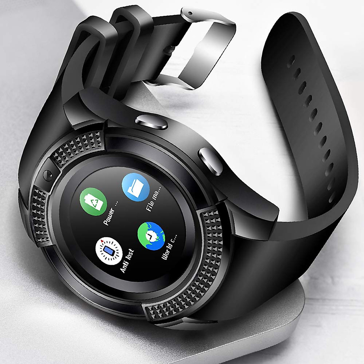 AKDSteel Y1 blueteeth Smart Watch with Touch Screen Camera/SIM Card Slot Waterproof Smart Watch Black Fashion CE