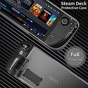 HEYSTOP Steam Deck Case Clear, Protective Case for Steam Deck, Compatible with Steam Deck 2022, TPU Soft Cover Protector with Full Protection, Shock-Absorption, Anti-Slip & Scratch Design