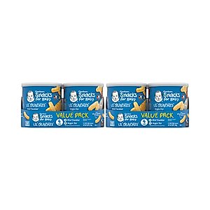 Gerber Snacks for Baby Value Pack, Lil Crunchies, Mild Cheddar & Veggie Dip, 1.48 Ounce (Pack of 8)