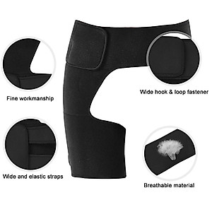 Health Gear Groin Support Bandage, Hip Brace Thigh Compression Sleeve, Breathable Unisex Hip Thigh Support Brace Muscle Strain Prevention Belt Sports Protector