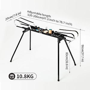XCMAN Cross Country Nordic Ski Double Waxing Profile Bench with Foldable Legs for Traveling,Adjustable Waxing Profile Length 47.2 to 78.7inch