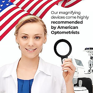 MagniPros 30X Illuminated Magnifying Glass - LED Lighted Handheld Reading Magnifier with 3 Light Modes - Perfect for Seniors, Low Vision, Books, and Detailed Inspection