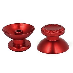 OSTENT 2 x Metal Analog Joystick Thumbstick Cap Cover for PS4 Xbox One Controller - Color Red