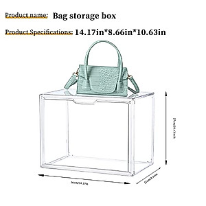 GZHOK 4 pack Clear Plastic Purse Organizer for Closet,Handbag Storage,Purse Storage Organizer,Clear Display Storage for Wallet,Shoes,Book,Cosmetic,Toys,Clothes