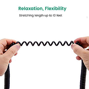 Smays ATH-M50x Cable, Coiled AUX Cord Replacement for Audio-Technica ATH-M40x, ATH-M70x Headphone with 1/4 inch Adapter, 4ft to 10ft