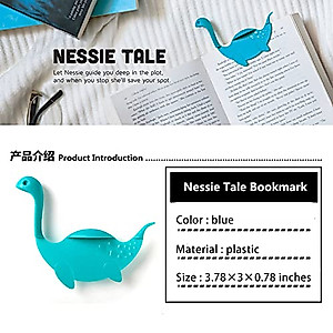 VIEWFLY Cute Bookmarks，Loch Ness Monster Bookmark，3D Cartoon Dinosaurs Bookmark,Funny Book Markers for Women Kids