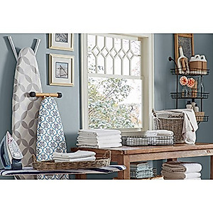 Vintiquewise(TM) Wicker Laundry Basket with Liner, White