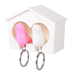 BESPORTBLE 1 Set Wall Bird House Keychain Holder Lover Sparrow House Key Ring Holder Birdhouse Nest Whistle Key Holder Hook Keychain for Home Living Room Decorations