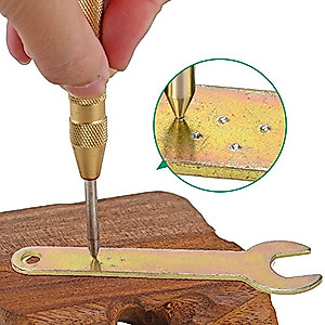 AFUNTA 8 pcs Center Drill Bit Sets with Automatic Center Punch, Self Centering Hinge Tapper Core Hole Puncher Woodworking Tools for Cabinet Door 5/64'' 7/64'' 9/64'' 11/64'' 13/64'' 5mm 1/4''