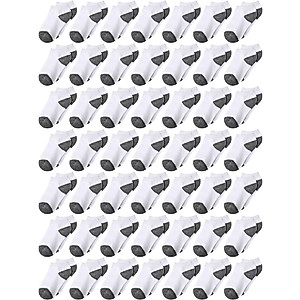 Foaincore 100 Pairs Kids Socks Bulk, Baby and Toddler Ankle and Low Cut Socks Half Cushion No Show Socks for Boys and Girls (White/Grey)