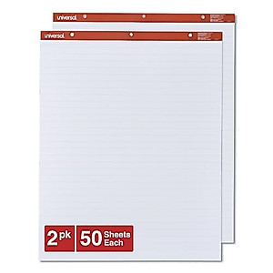 Universal UNV35601 27 in. x 34 in. Easel Pads/Flip Charts - White (2/Carton)