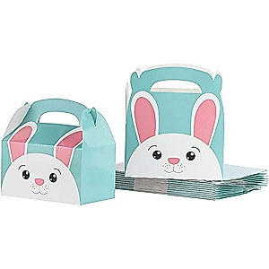Easter Bunny Treat Boxes, Party Favors and Gifts (6.2 x 3.6 x 6.1 In, 24 Pack)