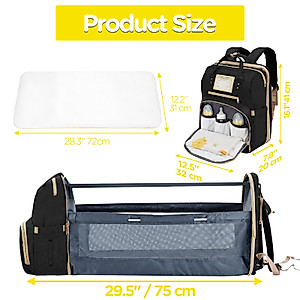 Lenski Diaper Bag Backpack, Baby Shower Gifts for Mom, New Mom Gifts, Baby Registry Search, Baby Boy Gifts, Baby Diaper Bags with Changing Station, Baby Bag with USB Charging Port, Baby Essentials
