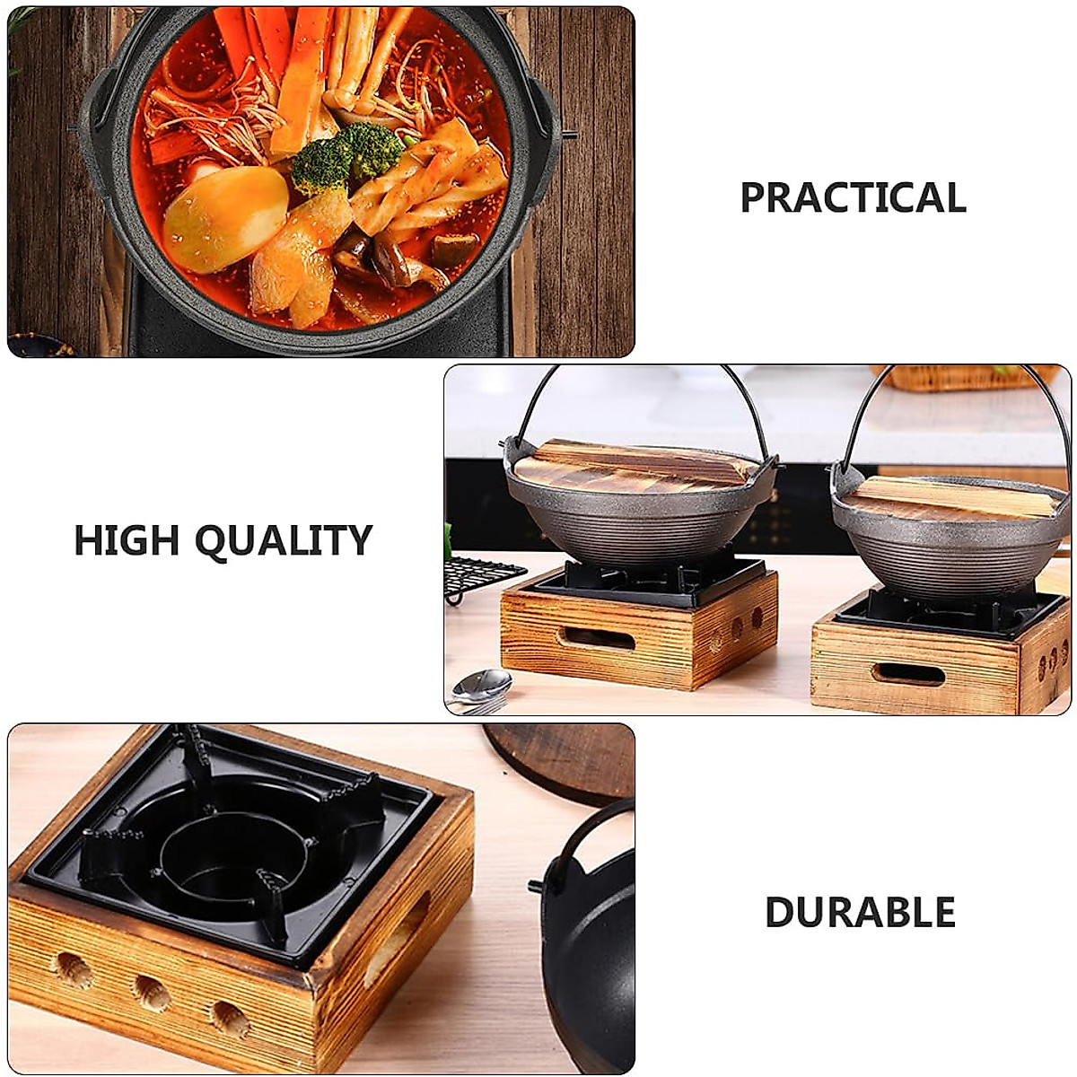 Cast Iron Nabe Pot Iron Soup Pot Cast Iron Stock Pot Non- Stick Cooking Pot Soup Pot Japanese Hot Pot Saucepan Stew Pot Casserole Pot Oven Pot With Furnace Sukiyaki Hot Pot Sukiyaki Hot Pot