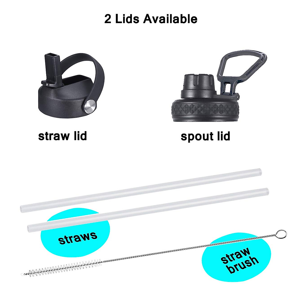 SENDESTAR Stainless Steel Water Bottle, Wide Mouth Water Bottle 24 oz with Straw Lid, Spout Lid, Double Wall Vacuum Insulated Leak Proof, Keeps Liquids Hot or Cold (Hydrangea)