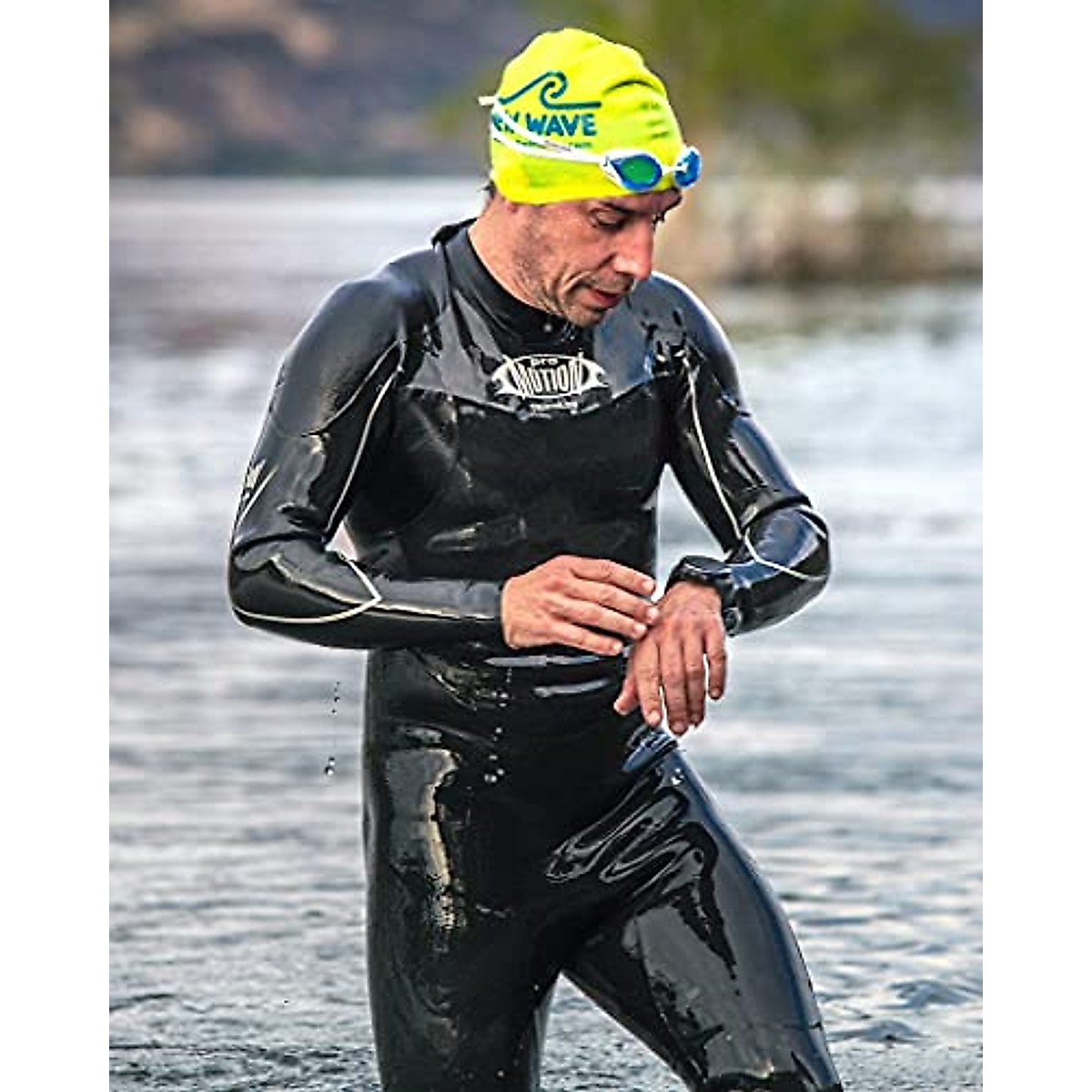 New Wave Swim Bubble & Swim Cap Bundle - Fluorescent Green