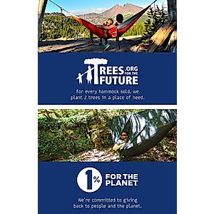 ENO, Eagles Nest Outfitters DoubleNest Lightweight Camping Hammock, 1 to 2 Person, Orange/Grey