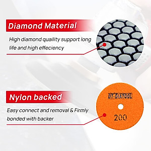 DT-DIATOOL Dry Diamond Polishing Pads 4 Inch for Granite Marble Quartz Stone Countertop Tiles Mixed Grits