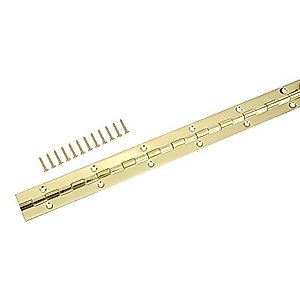 Everbilt 1-1/16 in. x 12 in. Bright Brass Continuous Hinge