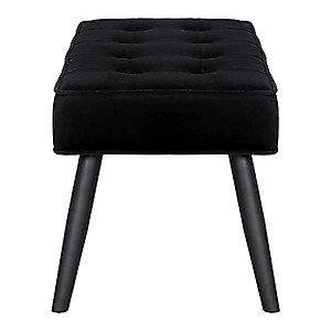 WestinTrends Indoor Furniture Velvet Tufted Bench for Living Room, Bedroom, Entryway, Dining, Kitchen, Home (Black)