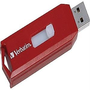 USB Flash Drive,w/Retract. Connector/Security Feature,8GB,RD Qty:4