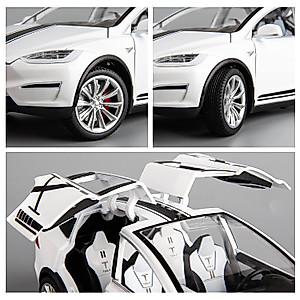 BDTCTK 1/20 Scale Car Model X Toy Zinc Alloy Casting Pull Back Vehicles with Sound and Light Toys for Kids Boys and Girls Gifts (White)